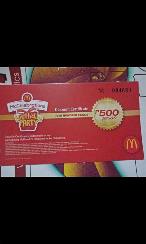 Mcdo Mcdonalds Discount T Voucher Tickets And Vouchers Vouchers On Carousell