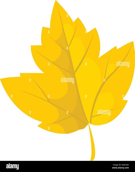 Cartoon Orange Maple Leaf Vector Illustration Isolated Stock Vector