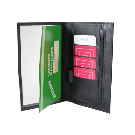 Porte Chéquier Unisexe En Cuir Réf 4274 Noir 2 Couldisp Noir