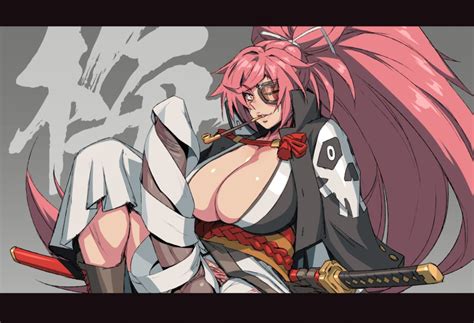 Rule 34 1futa Baiken Balls Big Hair Black Jacket Black Kimono Breasts