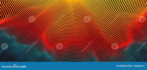 Abstract Digital Wave With Dynamic Particles Sound Wave Big Data Visualization Stock
