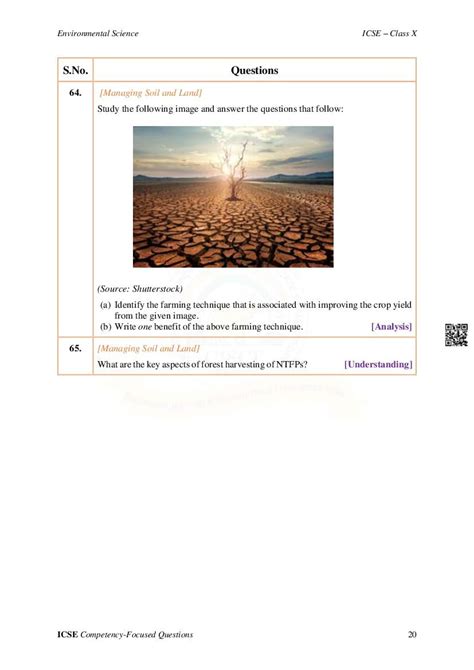 Icse Competency Based Questions Evs Class 10 Competency Practice