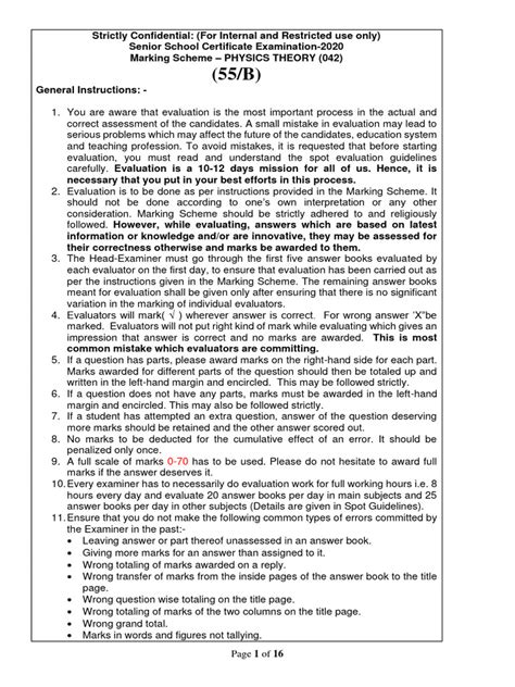 Physics042blindclassxiimarkingscheme2020 Pdf Diffraction