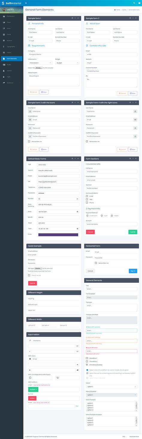 Free Soft Material Lite Bootstrap Admin Templates Web Apps