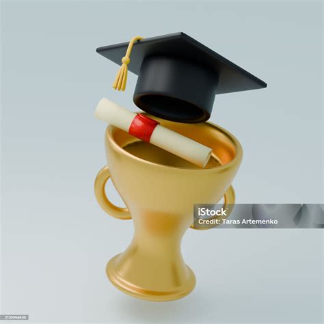 흰색 배경에 졸업생 모자와 함께 단어 졸업의 3d 그림입니다 모자를 썼다 졸업생 2024년 졸업식 인사말 배너 초대장의 3d 렌더링 2024년에 대한 스톡 사진 및 기타