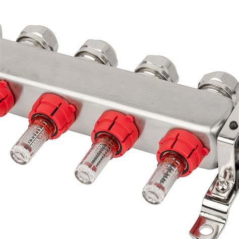 H3003 1′′ Manifold Adjusted Brass Bar Flow Meter Heating Floor Manifold