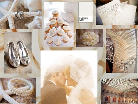 Ivory And Glitter Pantone Wedding Styleboard The Dessy Group
