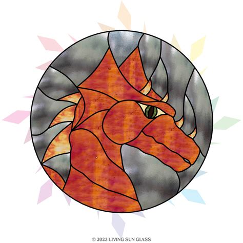 Stained Glass Dragon Pattern Living Sun Glass