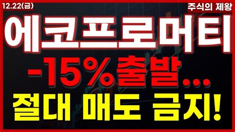 에코프로머티리얼즈 15출발 하지만 절대 매도 금지 에코프로 에코프로비엠 전구체클로즈드루프에코시스템