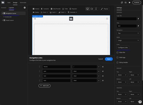 Add A Way To Manage Navigation Bar Links Issue Budibase Budibase GitHub