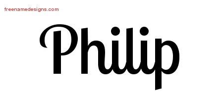 Handwritten Name Tattoo Designs Philip Free Printout Free Name Designs