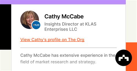 Cathy Mccabe Insights Director At Klas Enterprises Llc The Org