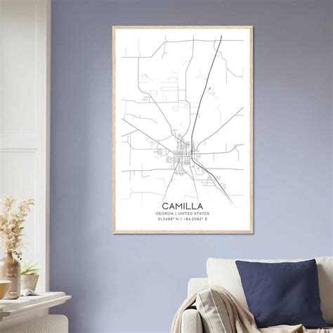 Camilla Georgia Map Poster Modern Home Decor Wall Art Print Custom