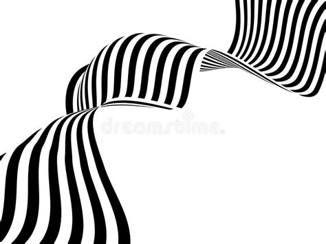 Optical Art Background Geometric Wave Design Black And Whitevector Wave Stripes Abstract