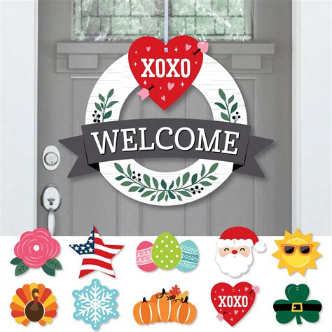Big Dot Of Happiness Holiday Welcome Front Door Seasonal Decor