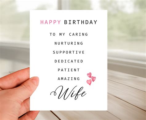 Wife Happy Birthday Card Meaningful Birthday Card For Wife Sweet