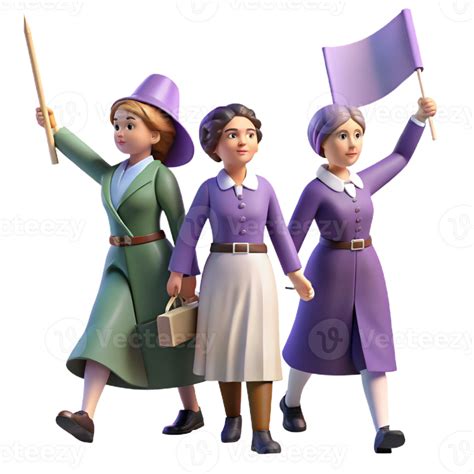 Dramatic Traditional A Group Of Suffragettes Marching For Womens