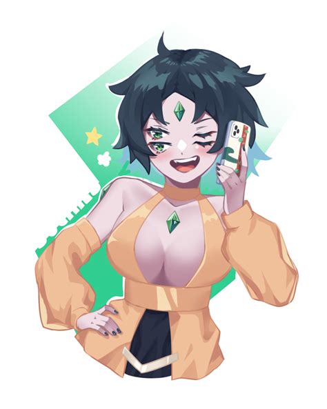 Rule 34 1girls 4 Eyes Armwear Asexual Blue Eyebrows Blue Fingernails