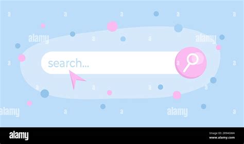 Search Bar With Mouse Cursor On An Blue Background Flat Vector Illustration Stock Vector Image
