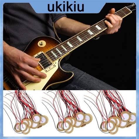 Uki 15pcs Piezo Disc Guitar Piezo Element Sensor With Wire Pickup