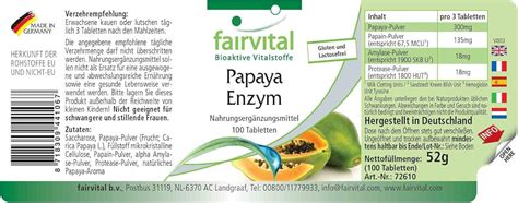 Fairvital Papaya Enzyme Tablets High Dose Vegan Supplement With