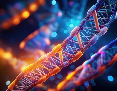 Dna Strand Microscopic View Glowing Strands Premium Ai Generated Image