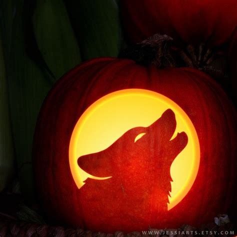 Wolf Pumpkin Carving Templates Printable Holiday Crafts