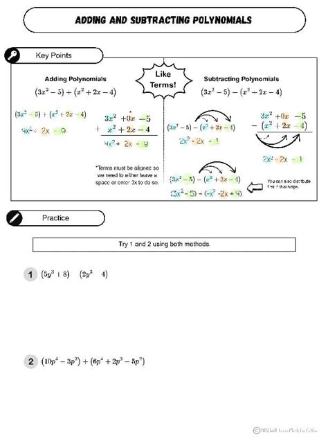 Add And Subtract Polynomials Guided Notes By Will Teach Math For Coffee