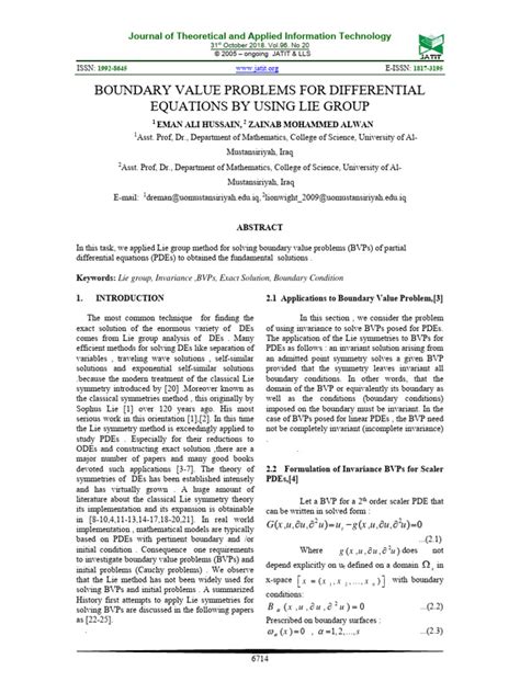 Boundary Value Problems For Differential Pdf Partial Differential