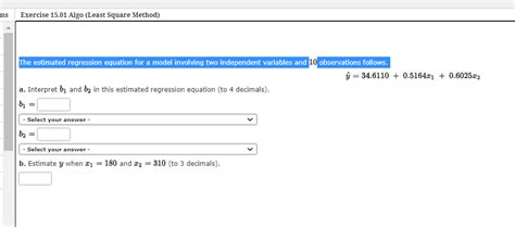 Solved Ns Exercise Algo Least Square Method The Chegg