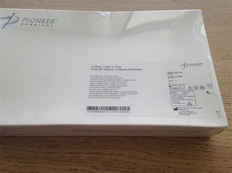 New Pioneer Surgical 402 618 Sternal Cable System Ss Blunt Needle 4 Cables Pouch Disposables