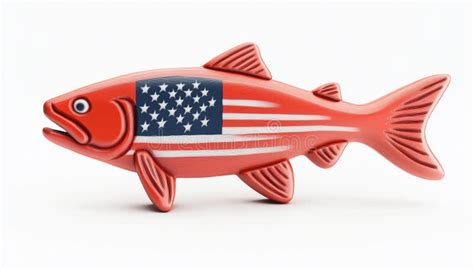 American Trout Flag On White Background A Patriotic Design Featuring