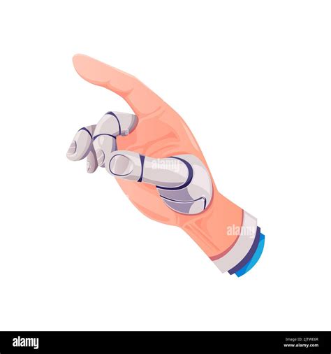 Robot Arm Touch Future Technology And Artificial Intelligence Vector