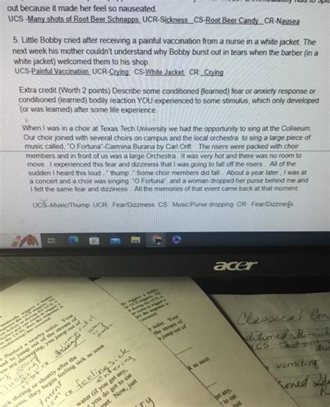 Solved Is This Correct Answers For Unconditioned Stimulus