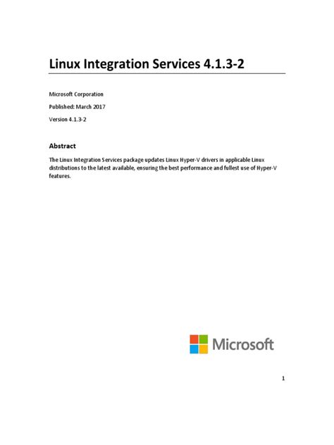 Linux Integration Services V4 1 3 2 Pdf Hyper V Linux