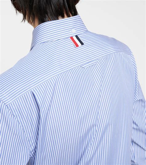 블루 코튼 셔츠 드레스 Thom Browne Mytheresa