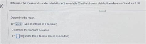 Solved Determine The Mean And Standard Deviation Of The