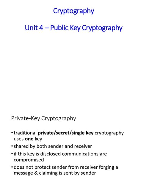 unit 4 public key cryptography pdf public key cryptography key