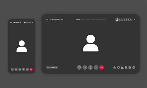 Premium Vector Call Screen Template On Window Browser Or App Video Chat Or Meeting Or
