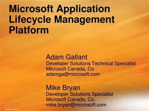 PPT Microsoft Application Lifecycle Management Platform PowerPoint Presentation ID
