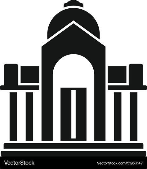 Big City Hall Building With Columns Icon Vector Image