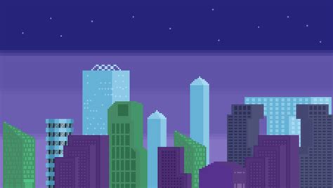 Wip Side View City Skyline Artwork Aseprite Community