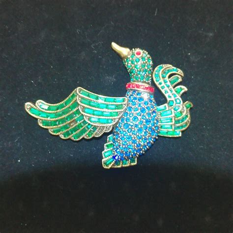 Heidi Daus Duck Duck Daus Flying Duck Brooch Gem