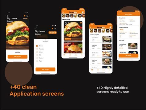 BurgerBite App UI Kit IOS Iphone X XS Screens For Burger Delivery App To Boost Your Burger