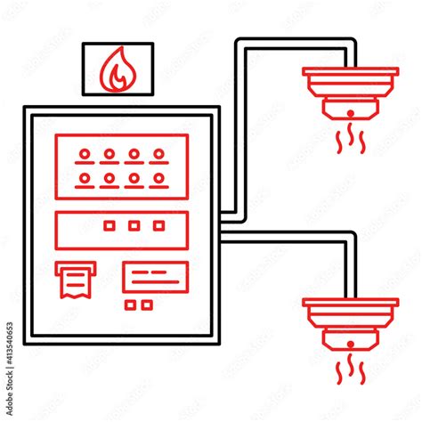Icon Of Control Panel Fire Alarm Stock Vector Adobe Stock