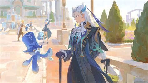 Safebooru 2boys 2girls Absurdres Aether Genshin Impact Arm Behind
