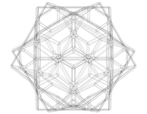 Wireframe Shape Compound Of Three Cubes 3d Printing Model Threeding