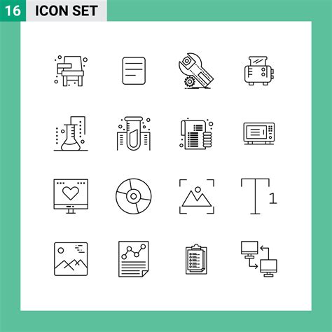 16 Creative Icons Modern Signs And Symbols Of Chemistry Toaster Settings Toast Machine Service
