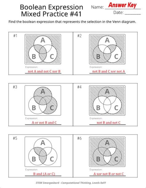 Boolean Expression Practice Mixed Levels By Stem Smorgasbord Tpt
