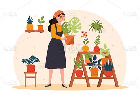 家庭植物护理概念